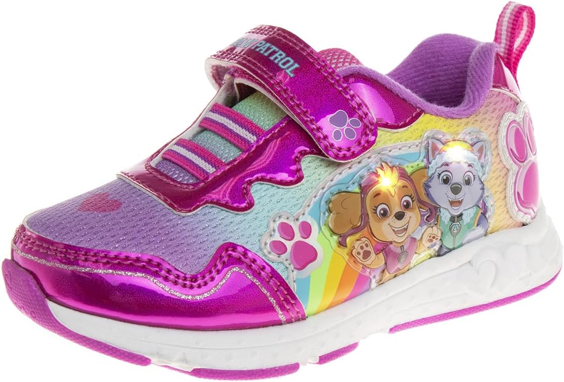 Girls PAW Patrol Shoes, LED Skye Slip-On, Kids Toddler Light Up Sneakers